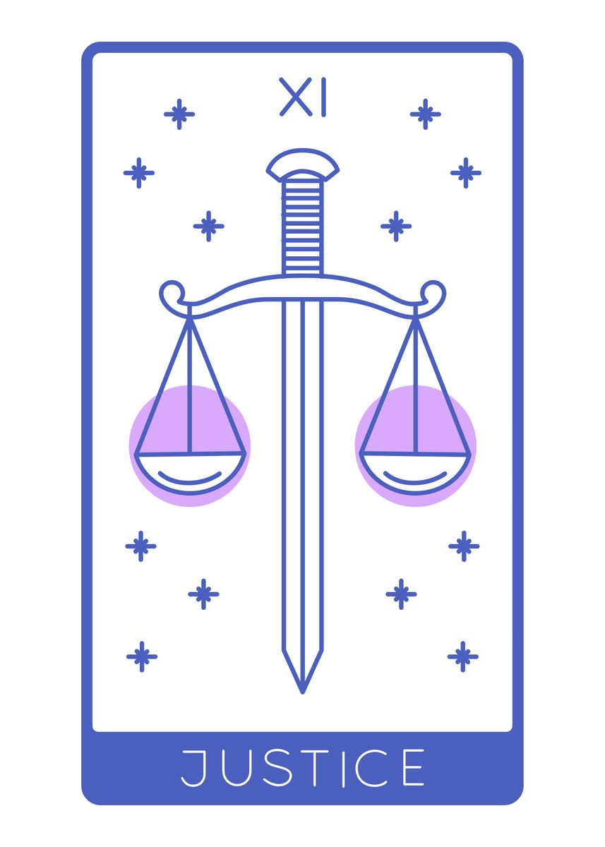 'Tarot Card Justice' Poster, picture, metal print, paint by Poster ...