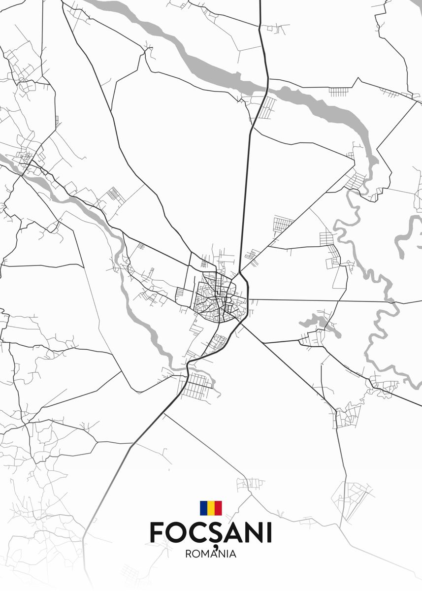 'Focsani RO' Poster, picture, metal print, paint by IMR Designs | Displate