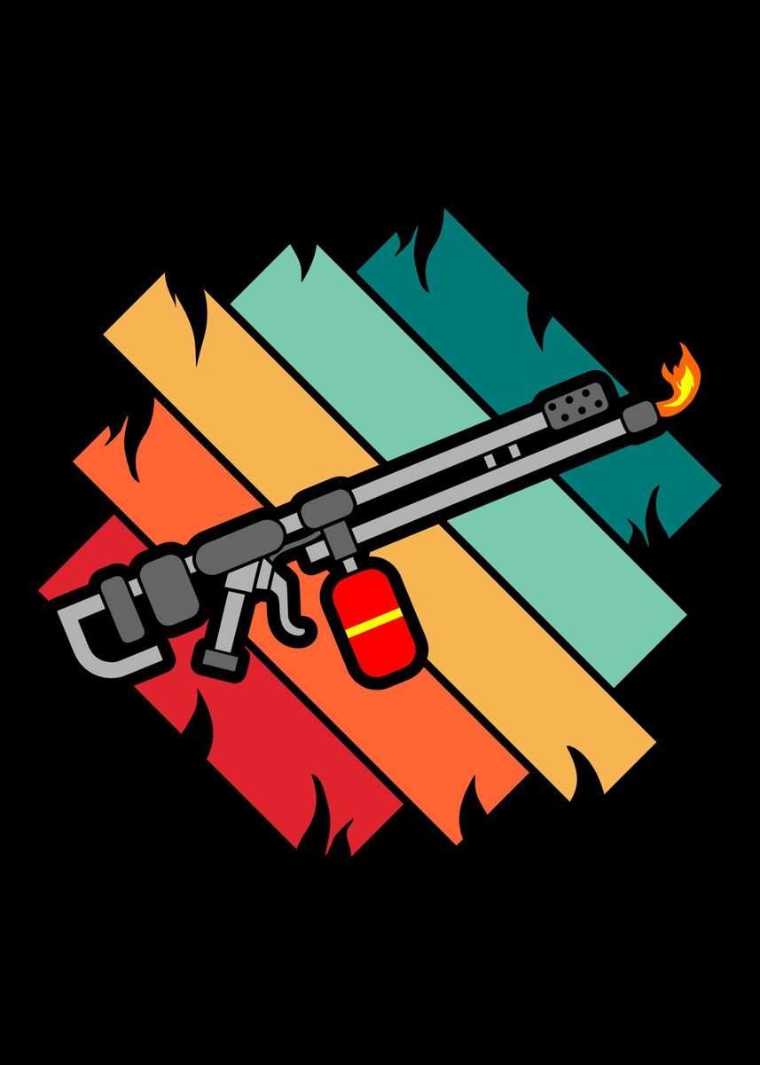 'Flamethrower' Poster, picture, metal print, paint by Hexor | Displate