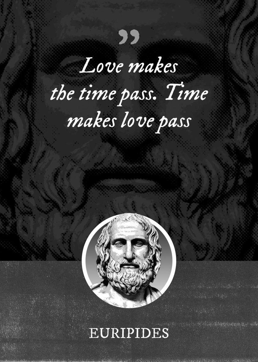 'Love makes the time pass ' Poster, picture, metal print, paint by ...