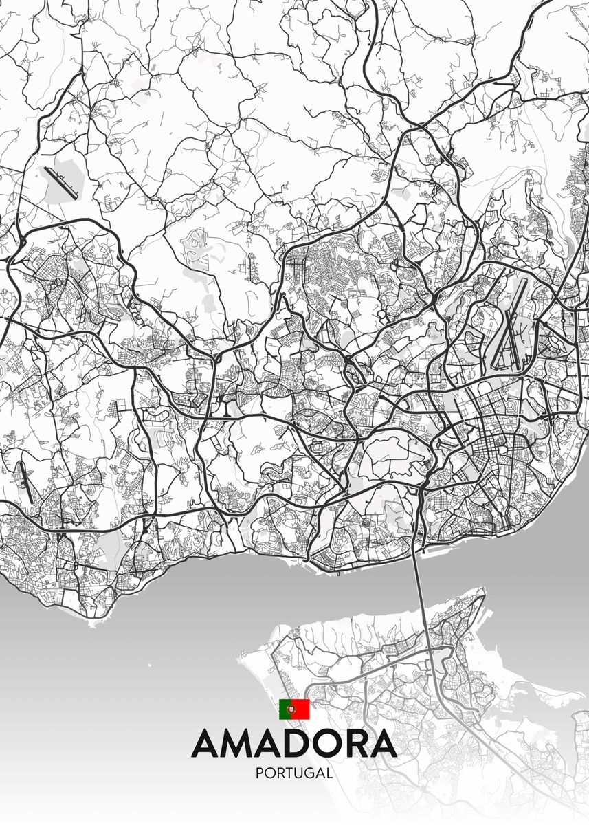 'Amadora PT' Poster, picture, metal print, paint by IMR Designs | Displate