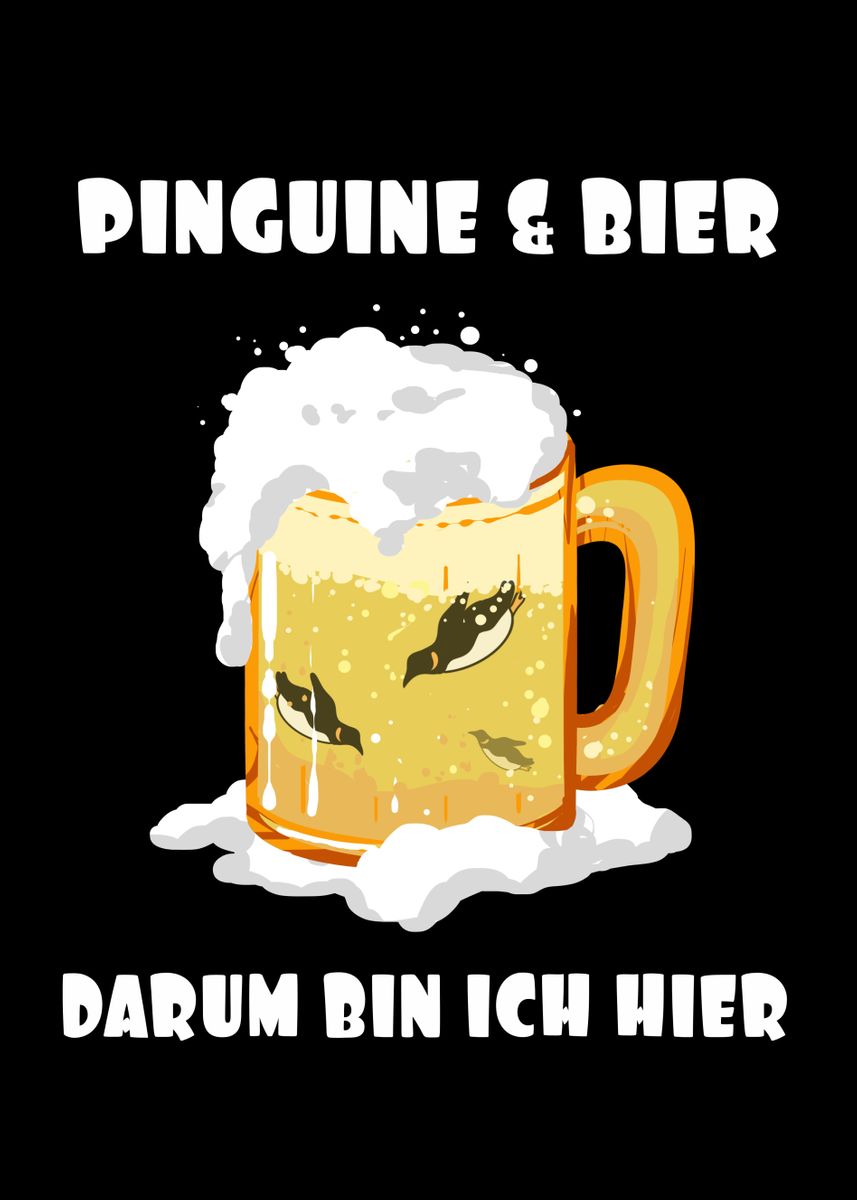 'Pinguine und Bier' Poster, picture, metal print, paint by Lukes Pixel ...