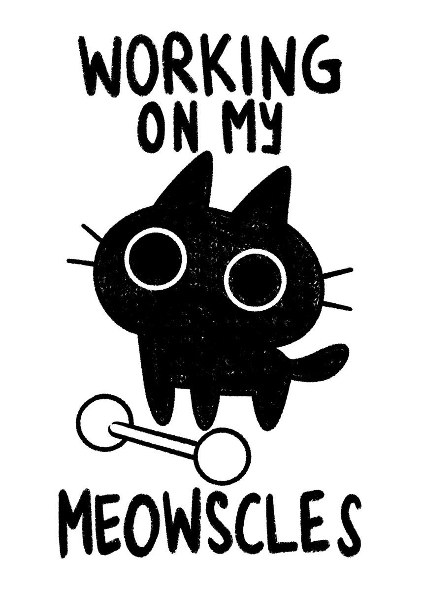 'Fitness Cat' Poster, picture, metal print, paint by Sara Gaiaudi ...