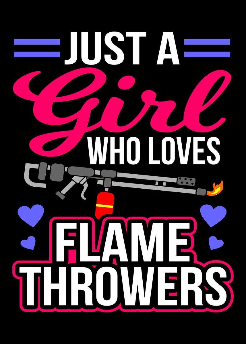 'Flamethrower' Poster, picture, metal print, paint by Hexor | Displate