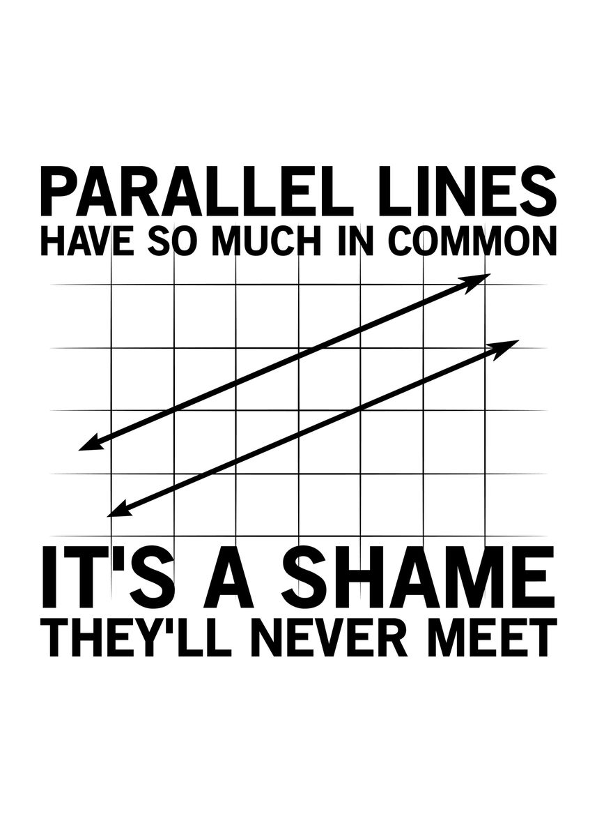 'Parallel Lines Math Gift' Poster, picture, metal print, paint by TW ...