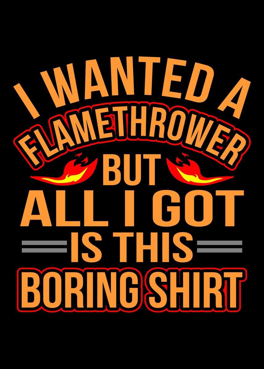 'Flamethrower' Poster, picture, metal print, paint by Hexor | Displate