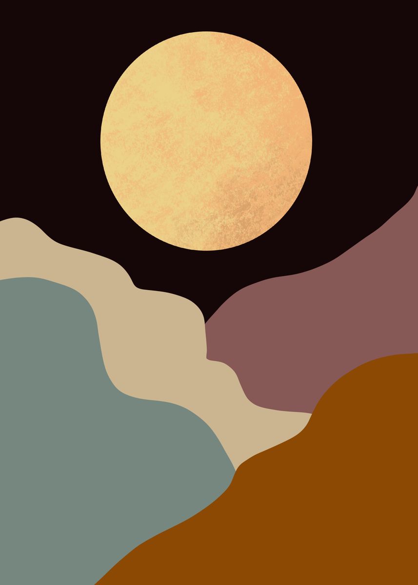 'Abstract Neutral Sunset' Poster by Sophie | Displate