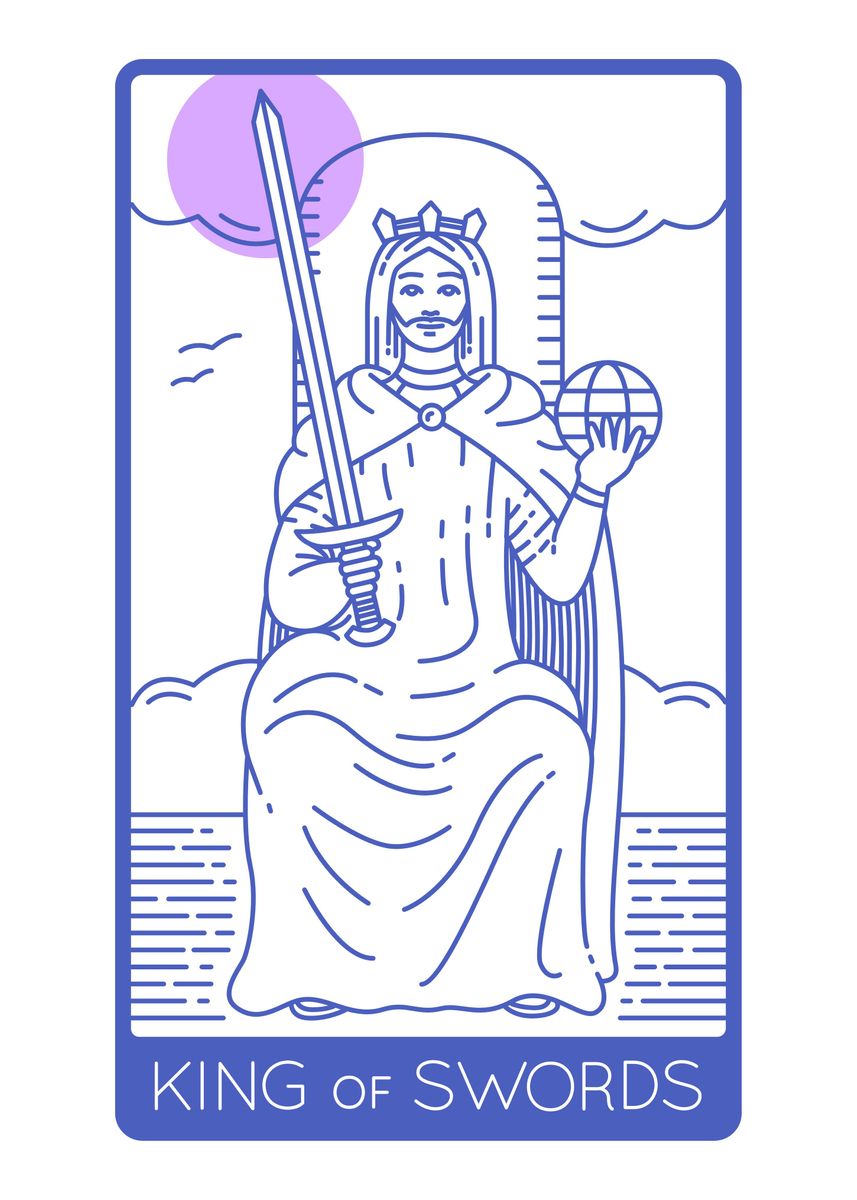 'Tarot Card King of Swords' Poster, picture, metal print, paint by ...