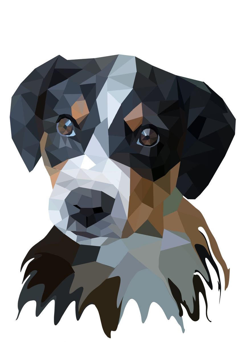 'Dog' Poster, picture, metal print, paint by Malgorzata Kozlowska ...