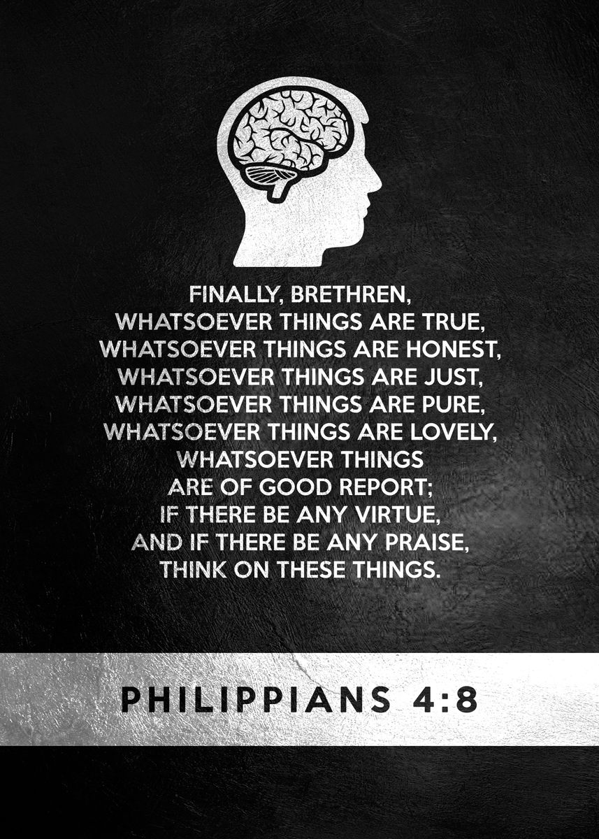 'Philippians 4 8' Poster, picture, metal print, paint by ABConcepts ...