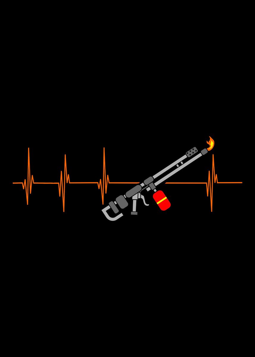 'Flamethrower Cool Gift' Poster, picture, metal print, paint by Hexor ...