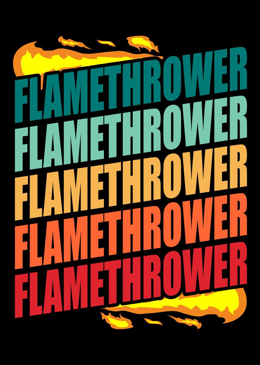'Flamethrower' Poster, picture, metal print, paint by Hexor | Displate