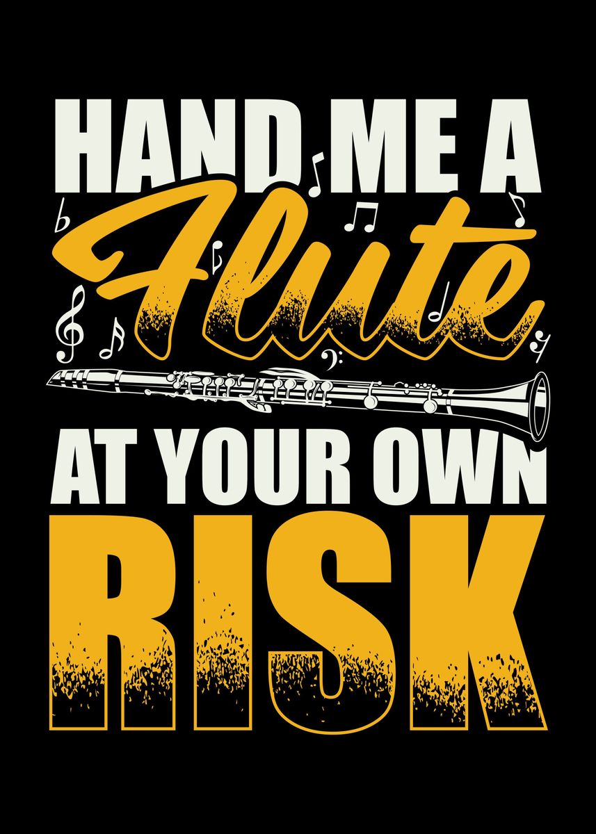 'Flute Flutist Music Gifts' Poster by TW Design | Displate