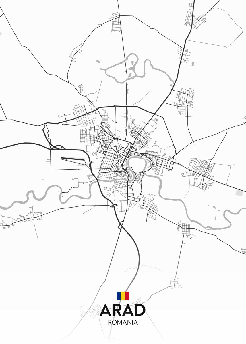 'Arad RO' Poster, picture, metal print, paint by IMR Designs | Displate