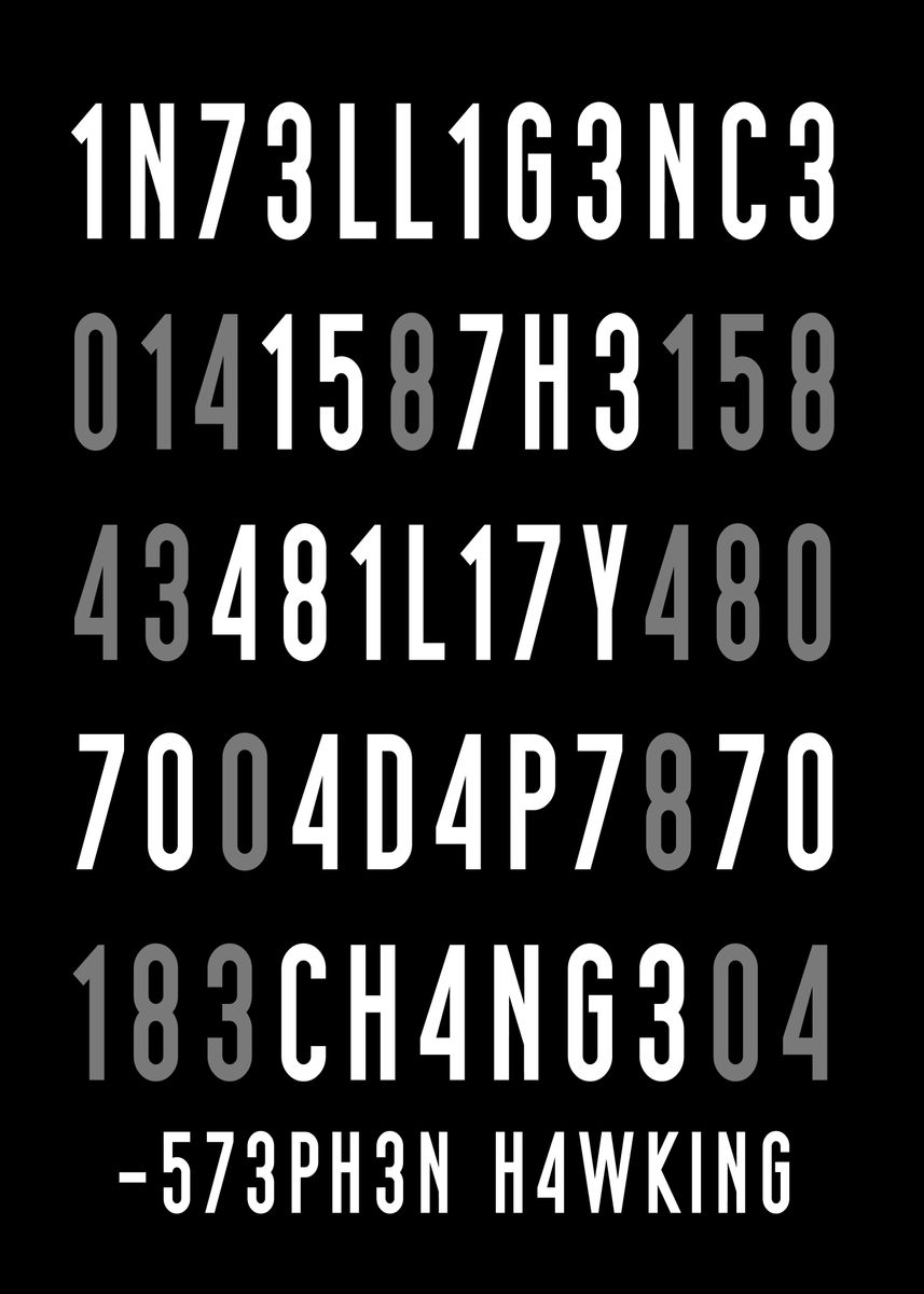 'Adapt or Die Encoded ' Poster, picture, metal print, paint by Nice ...