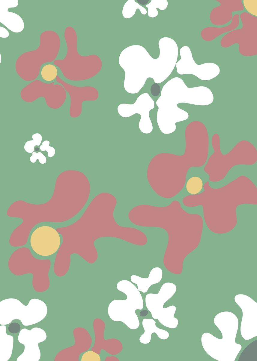 'Abstract Funky Flowers' Poster, picture, metal print, paint by Sophie ...
