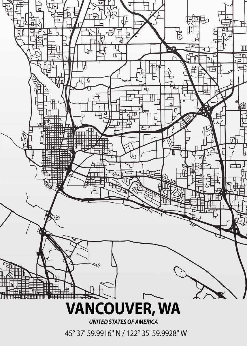 'Vancouver Washington' Poster, picture, metal print, paint by ...