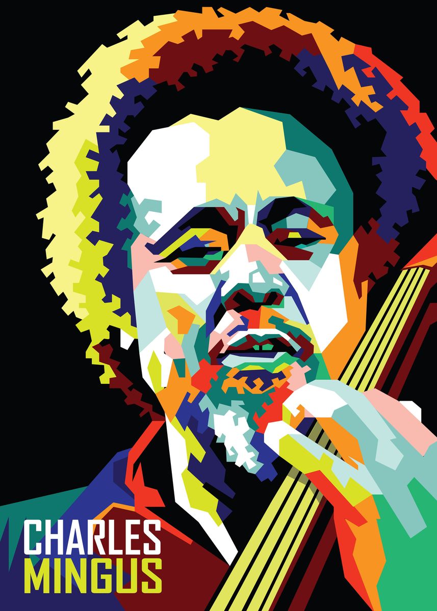 'Charles Mingus Jr in WPAP' Poster, picture, metal print, paint by Andi ...