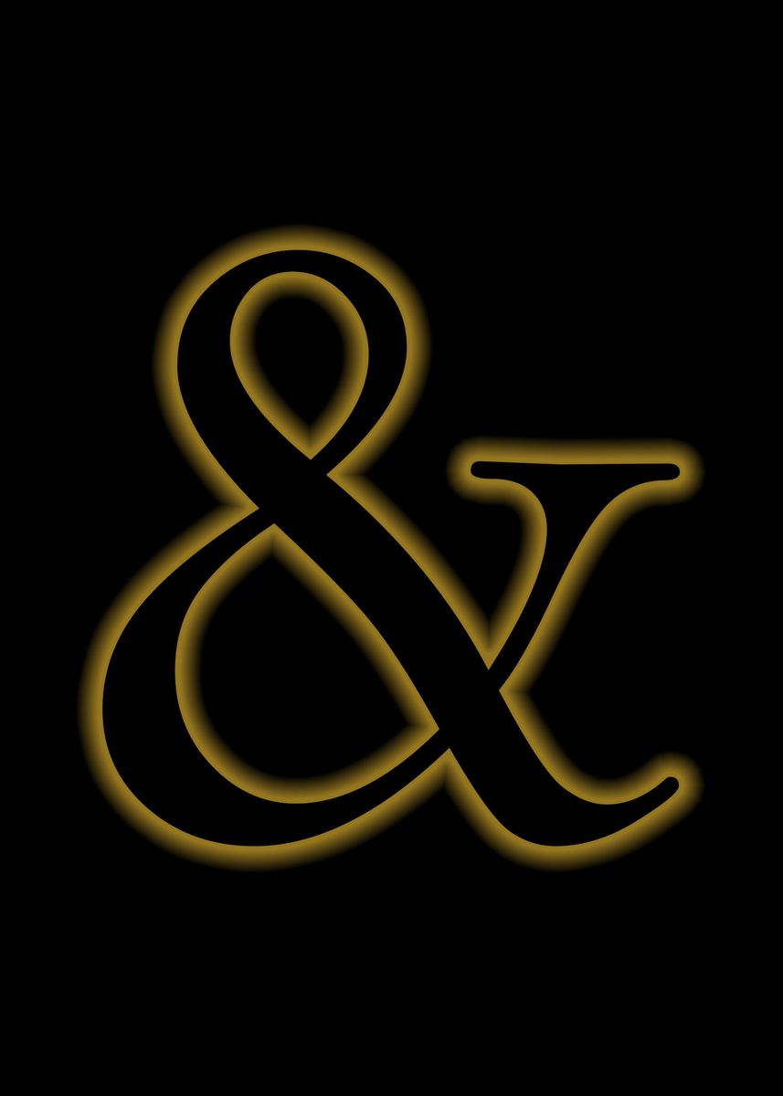 'and symbol glow gold' Poster, picture, metal print, paint by shiner ...