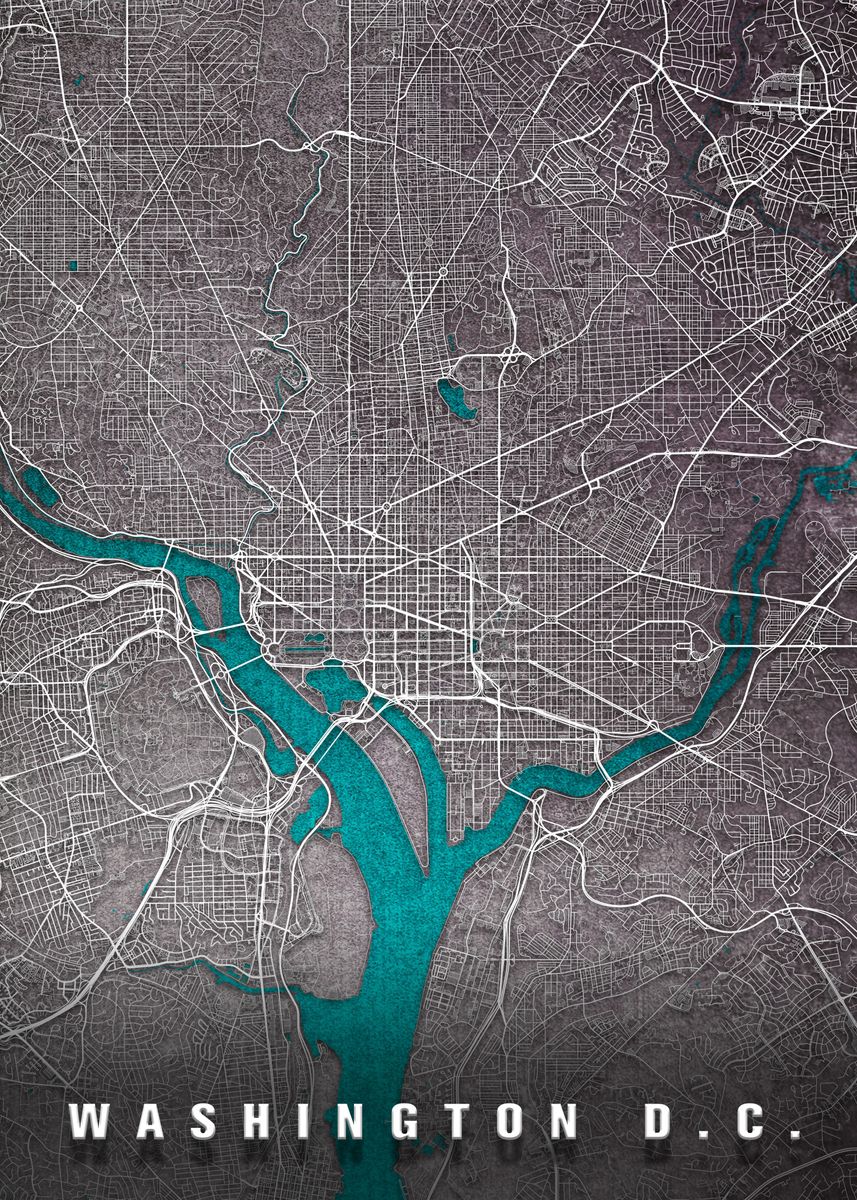 'Washington DC City Map' Poster by Maksymilian Kulig | Displate