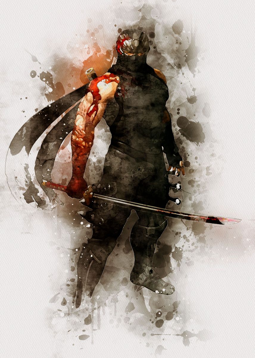 'Shinobi' Poster, picture, metal print, paint by Katty | Displate