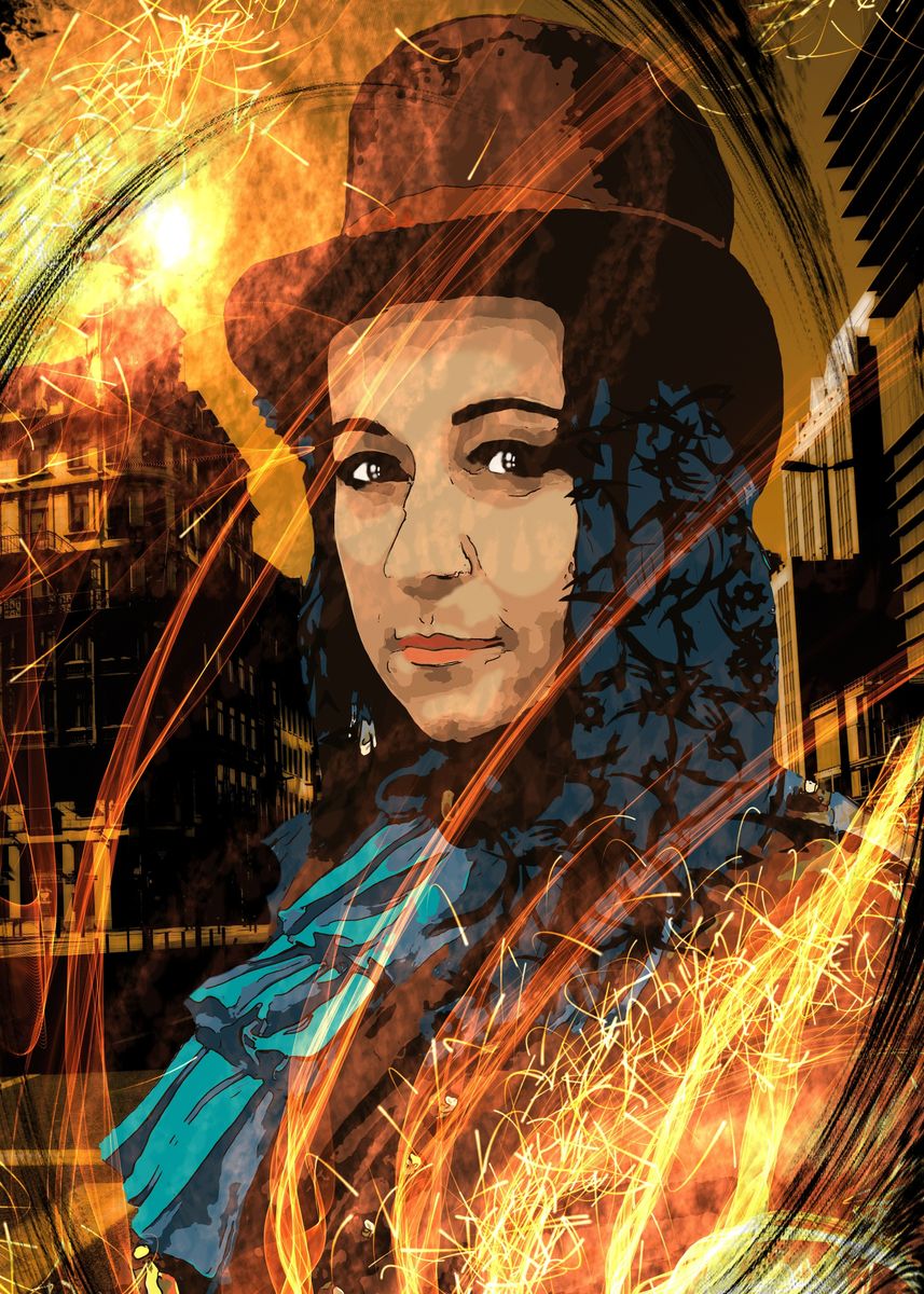 'Steampunk fire girl' Poster, picture, metal print, paint by KiRi ...