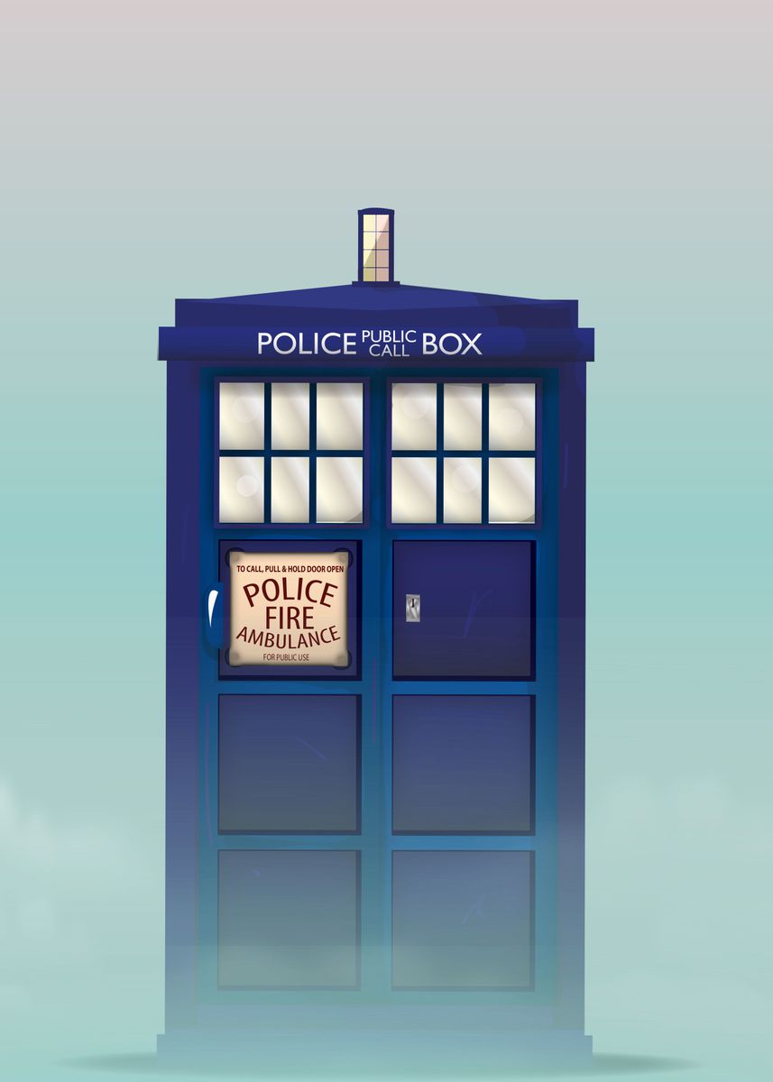 'Police Call box' Poster, picture, metal print, paint by David Green ...