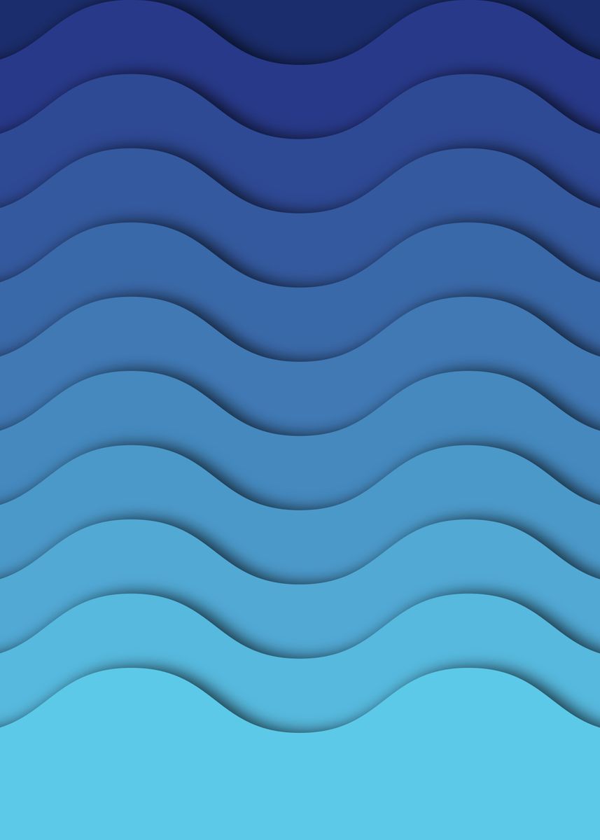 'Modern Blue Wave' Poster, picture, metal print, paint by Human Shadow ...