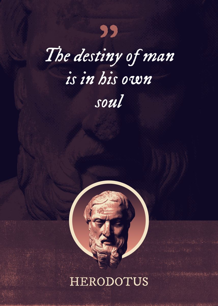 'The destiny of man is in' Poster, picture, metal print, paint by ...