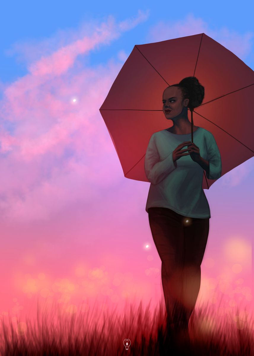 'Umbrella' Poster, picture, metal print, paint by Saidi Alifa | Displate