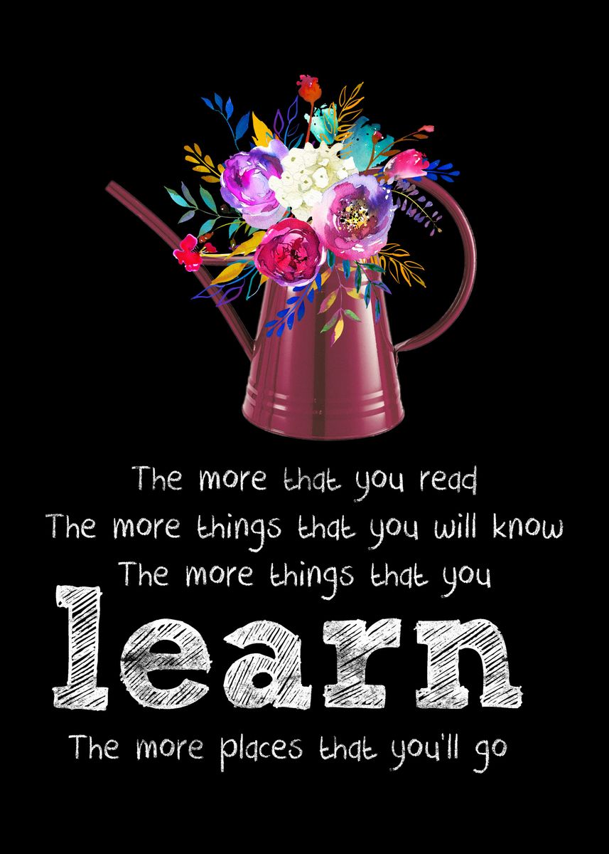 'Learn' Poster, picture, metal print, paint by Juliana RW | Displate