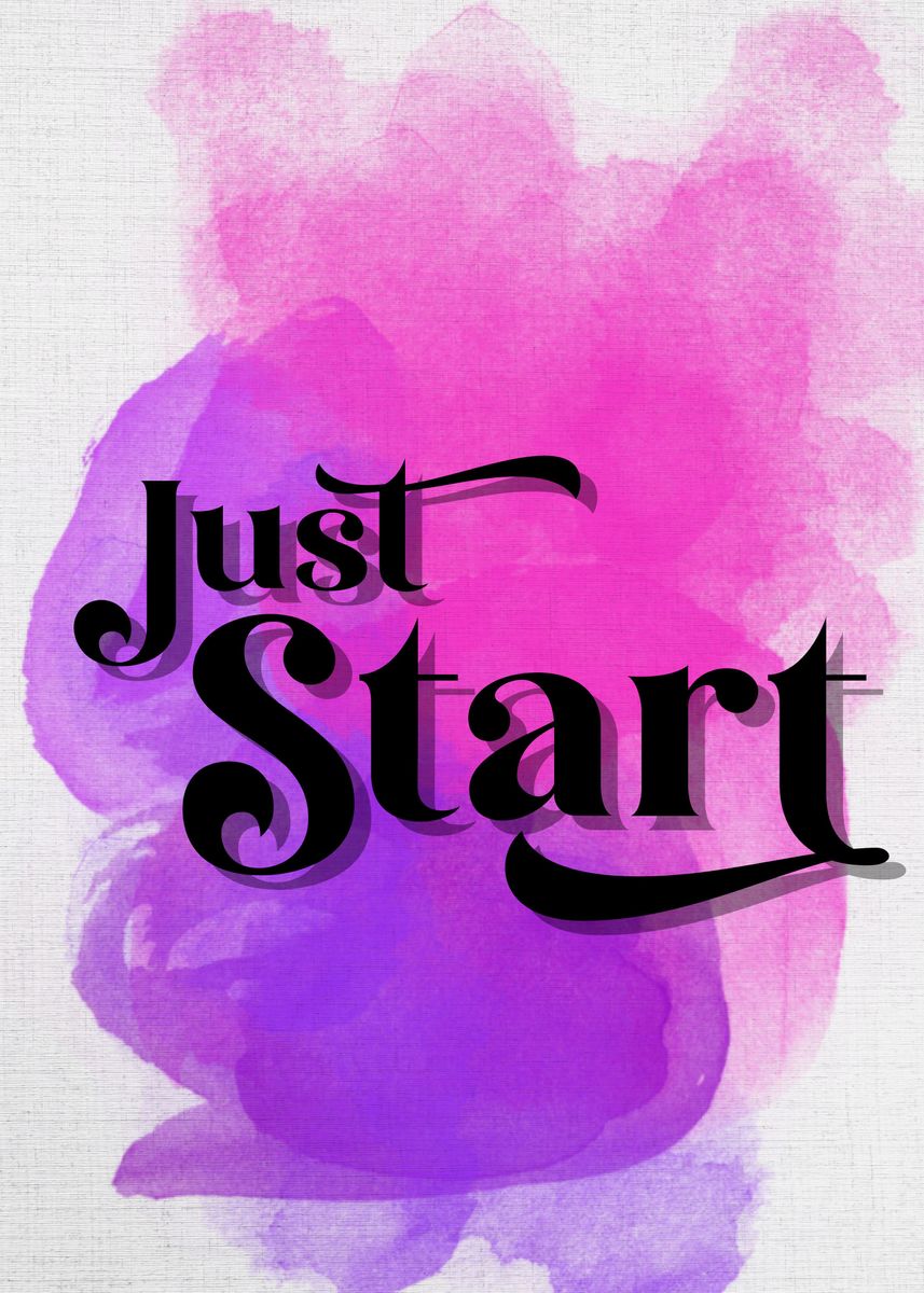 'just start' Poster, picture, metal print, paint by RETRO VINTAGE ...
