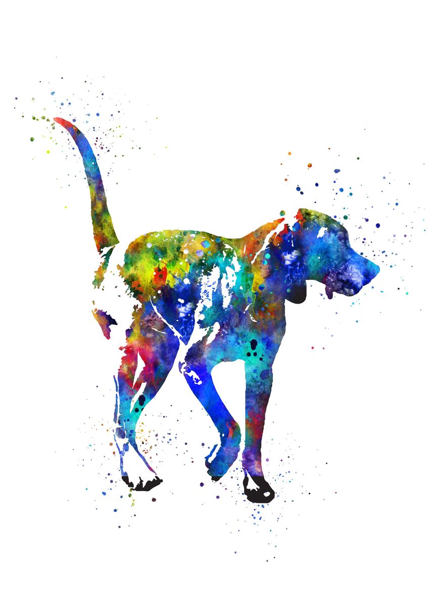 'American foxhound ' Poster, picture, metal print, paint by RosaliasArt ...