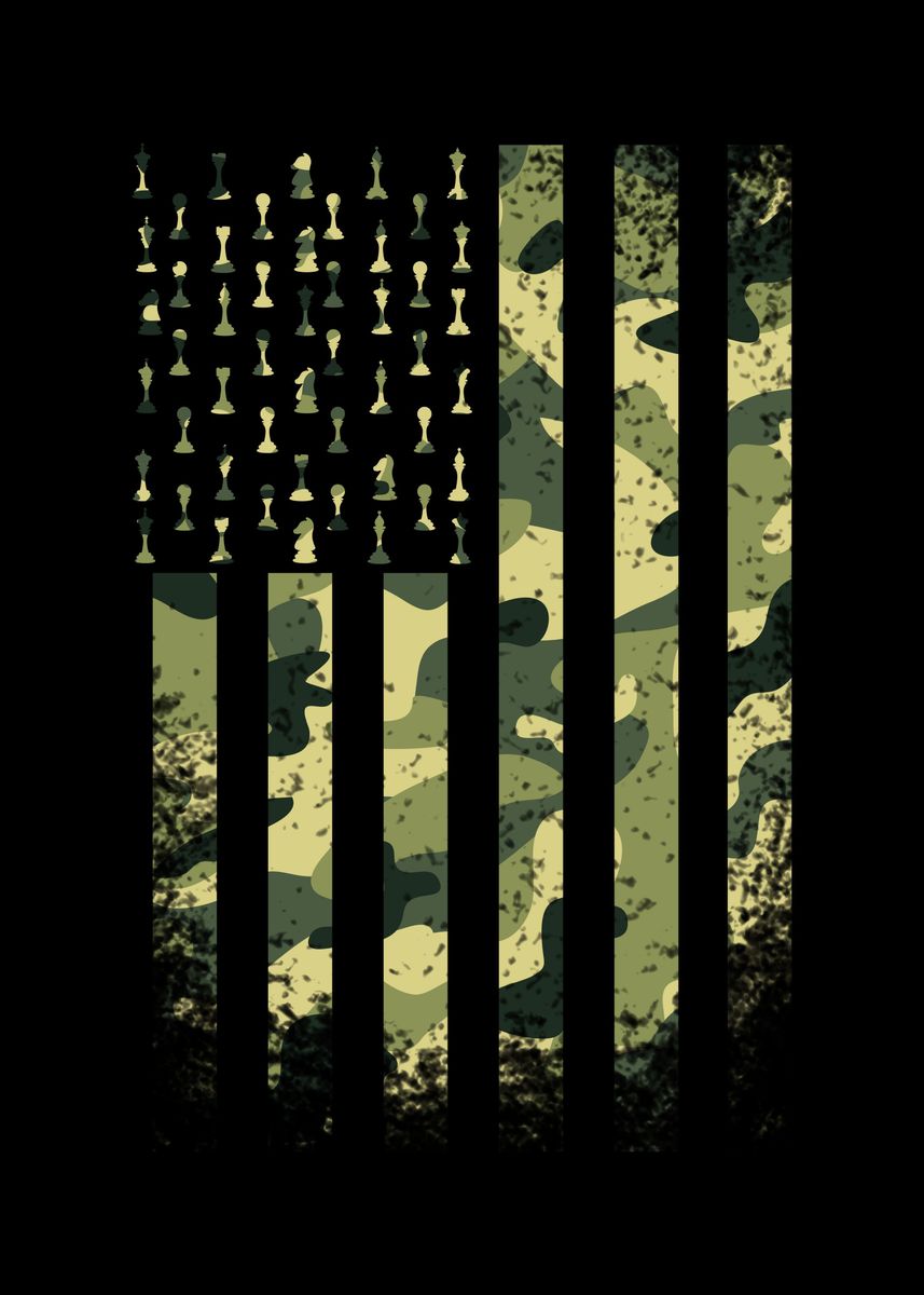 'Chess USA Flag I' Poster, picture, metal print, paint by ...