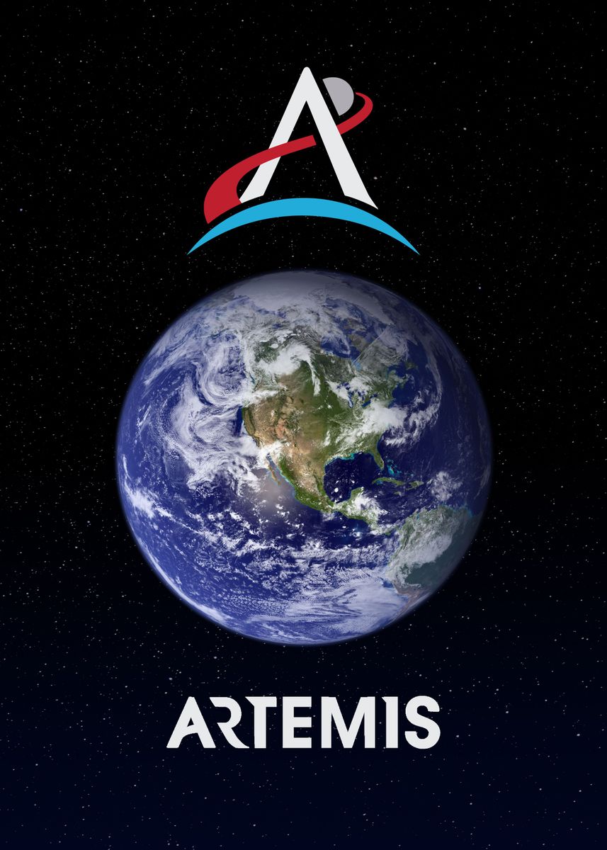 'NASA Artemis with Earth' Poster, picture, metal print, paint by ...