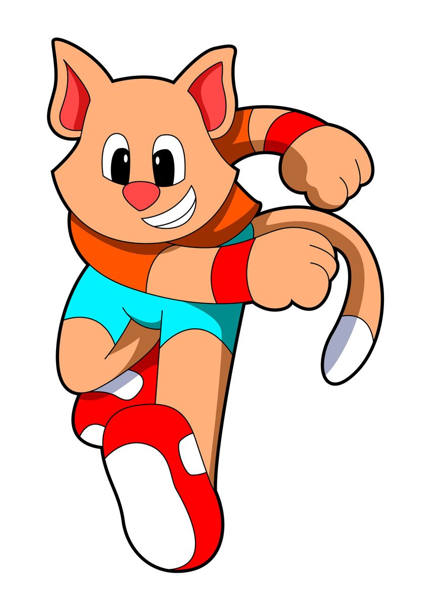 'Cat Running Sweatband' Poster, picture, metal print, paint by Markus ...