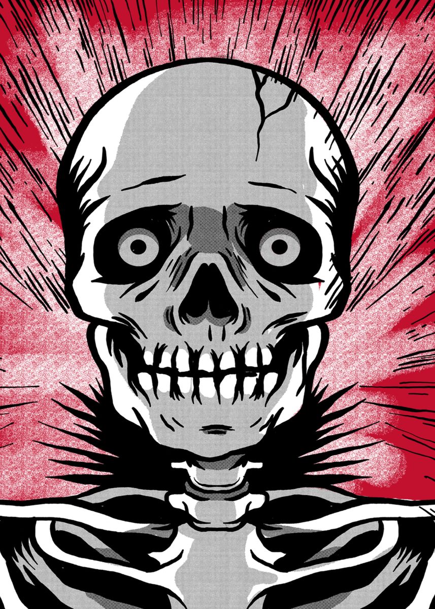 'Skeleton boom' Poster, picture, metal print, paint by Dark Zeka | Displate