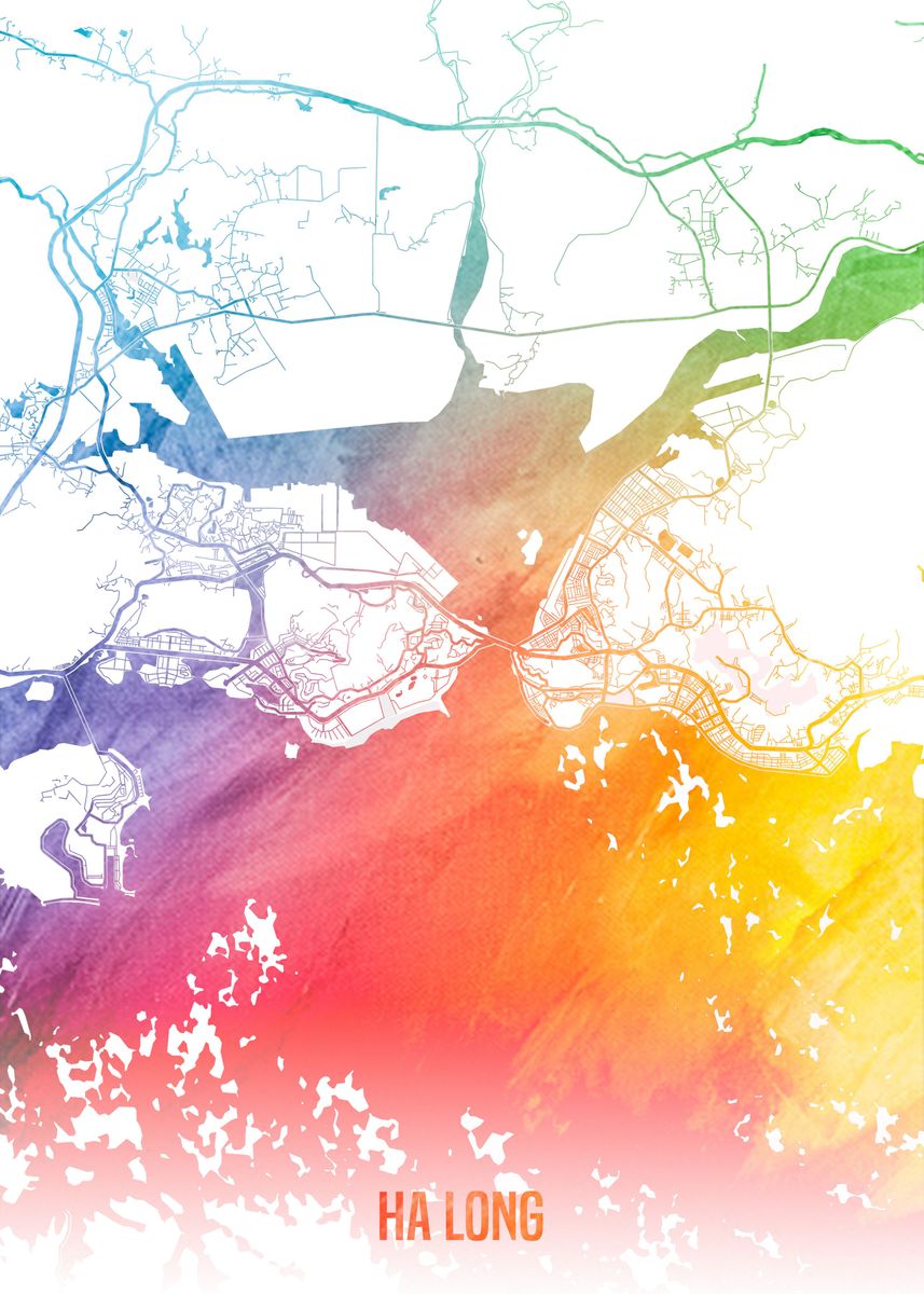 'Ha Long map' Poster, picture, metal print, paint by LUNGHISTE | Displate