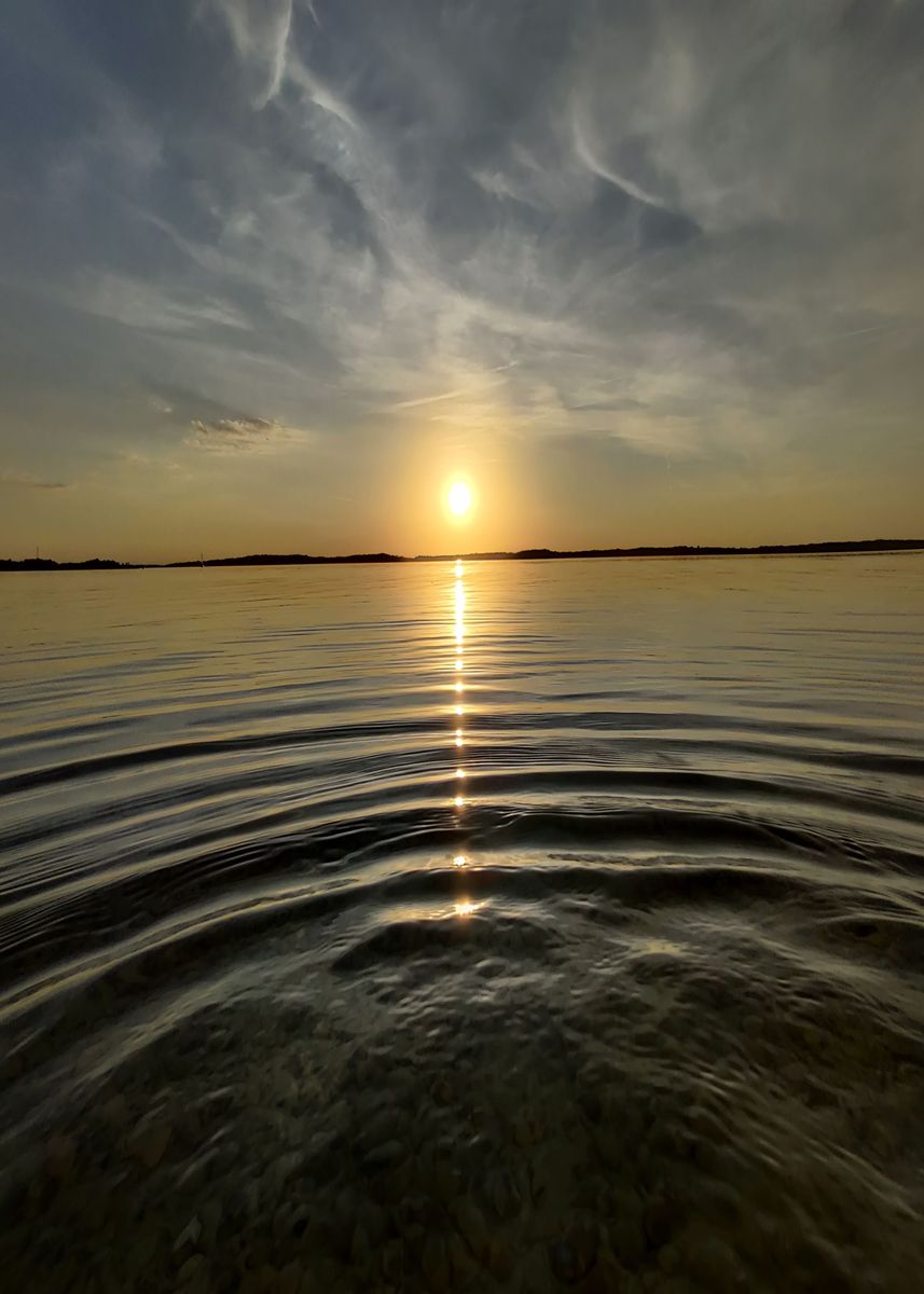 'Sunset water' Poster, picture, metal print, paint by Okami | Displate