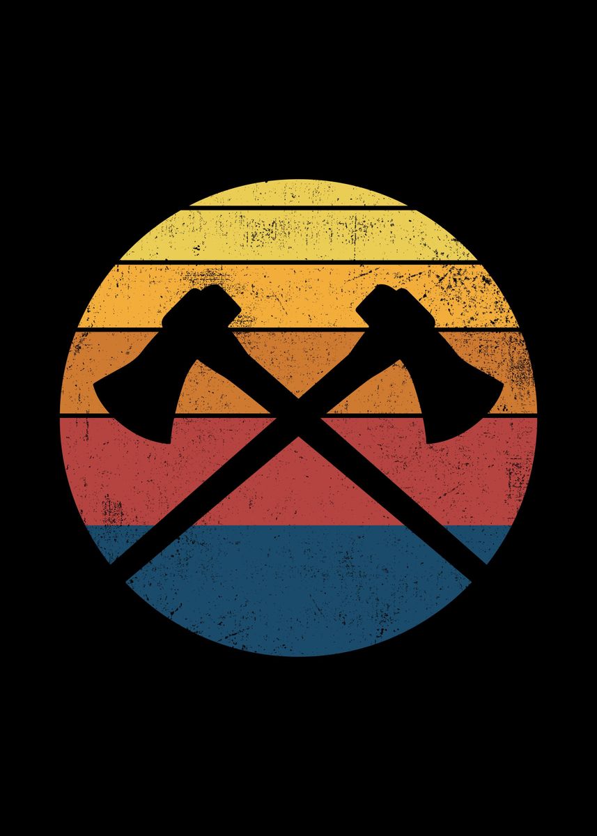 'Ax throwing ax throwing ax' Poster, picture, metal print, paint by ...