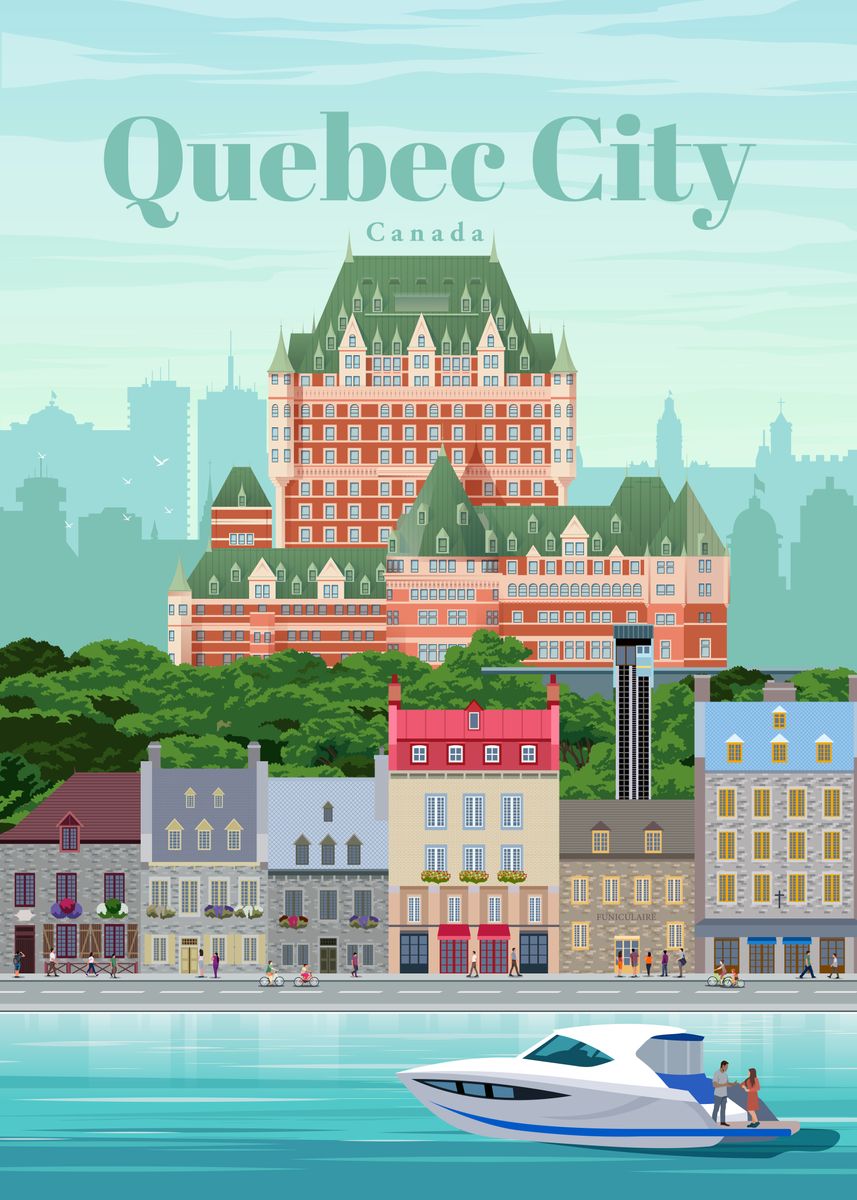 'Travel to Quebec City' Poster, picture, metal print, paint by Studio ...
