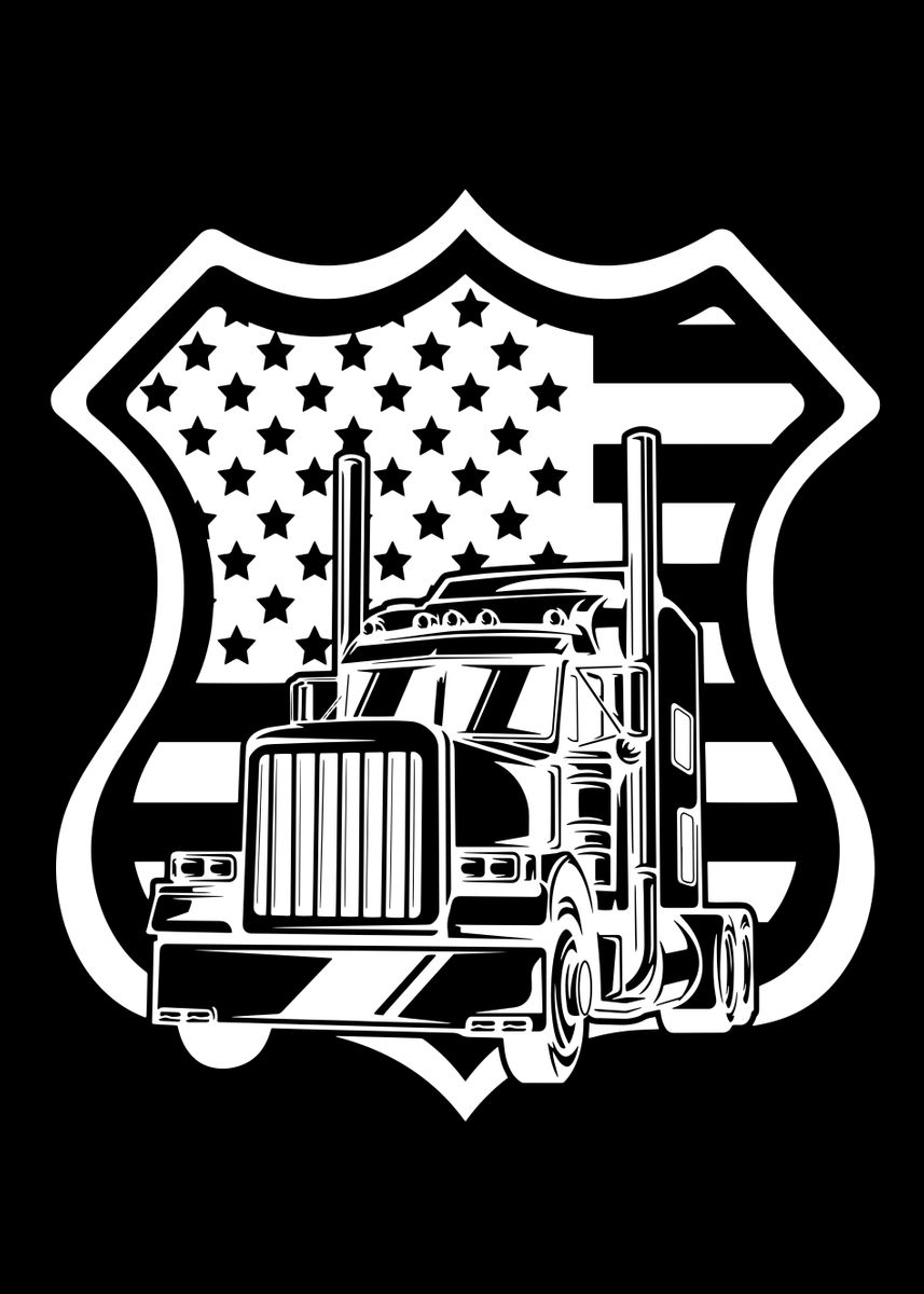 'Truck Truck Driver Tractor' Poster by Steven Zimmer | Displate