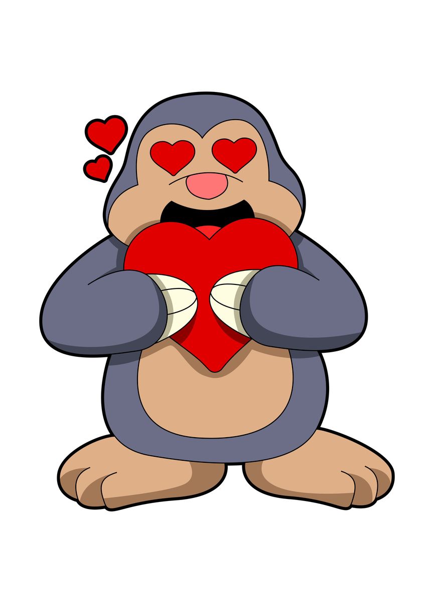 'Mole Love Heart' Poster, picture, metal print, paint by Markus ...