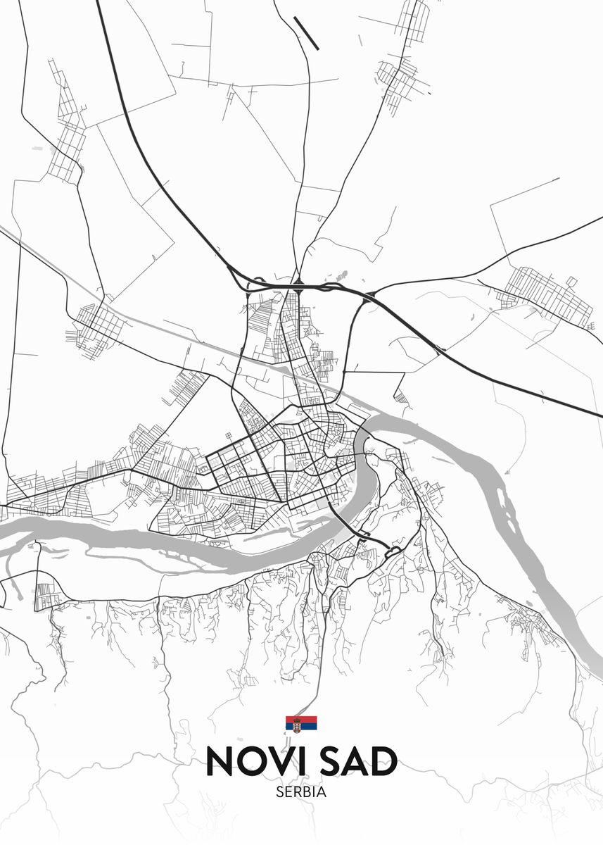 'Novi Sad RS' Poster, picture, metal print, paint by IMR Designs | Displate