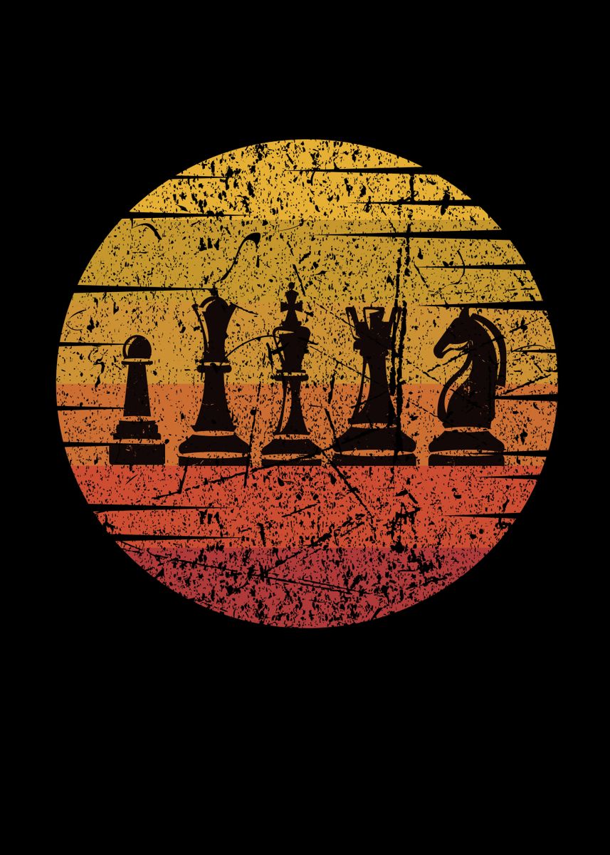 'Chess Chess Pieces Retro' Poster by Shiva121 | Displate