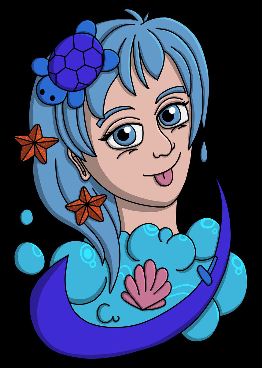 'Oceanic Girl Portrait' Poster, picture, metal print, paint by ...