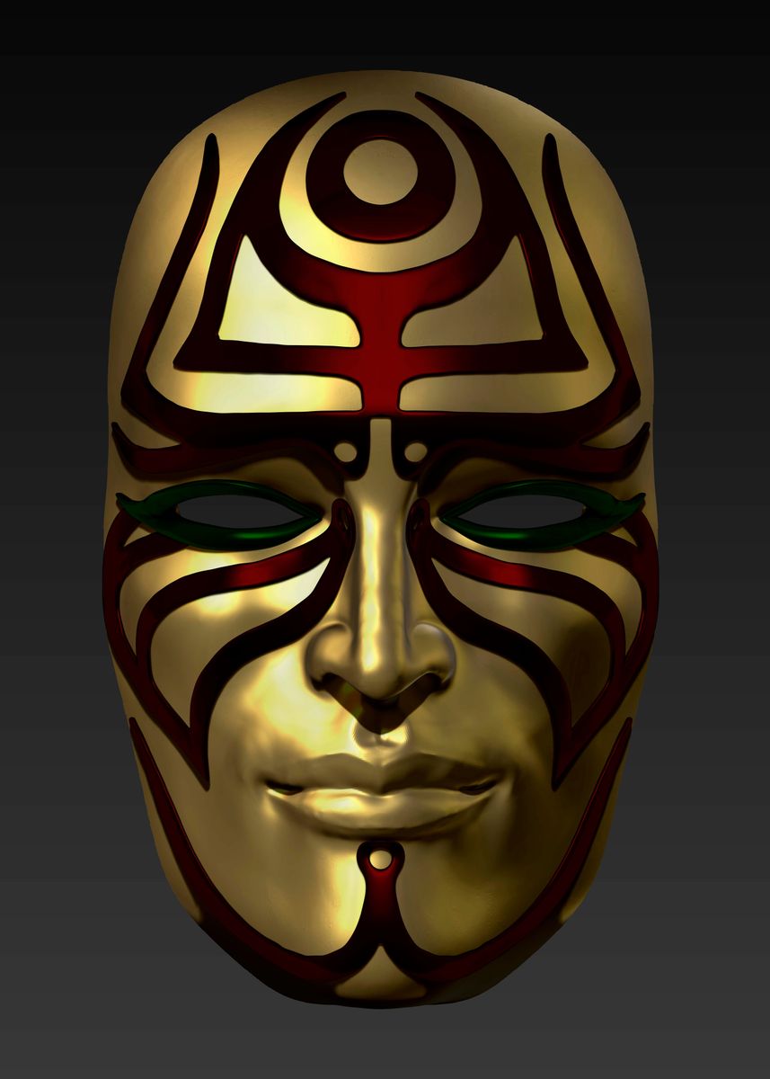 'GoldenMask' Poster, picture, metal print, paint by Marcos Borges ...