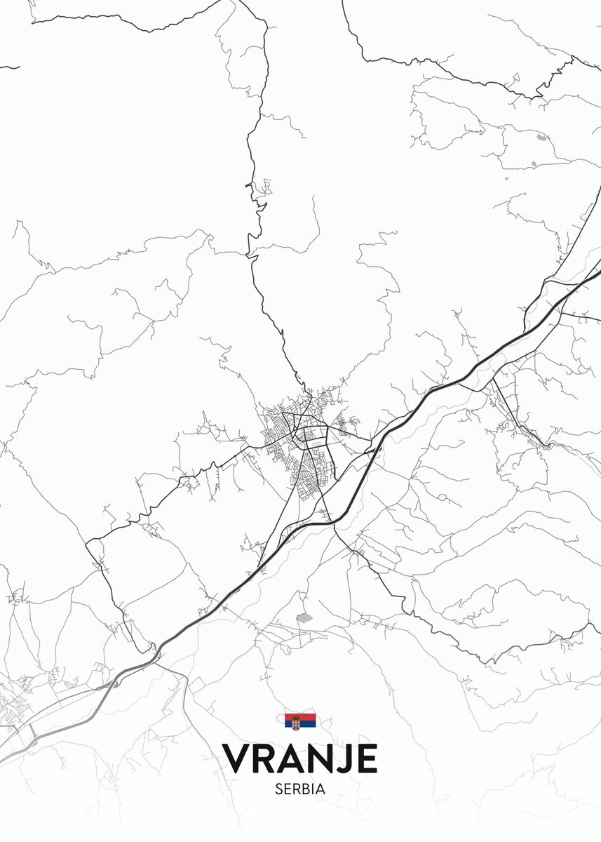 'Vranje RS' Poster, picture, metal print, paint by IMR Designs | Displate