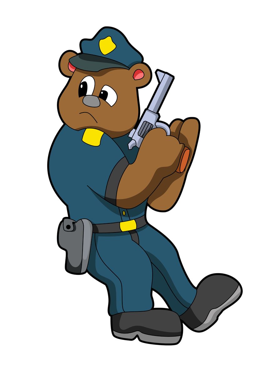 'Bear Police officer' Poster, picture, metal print, paint by Markus ...