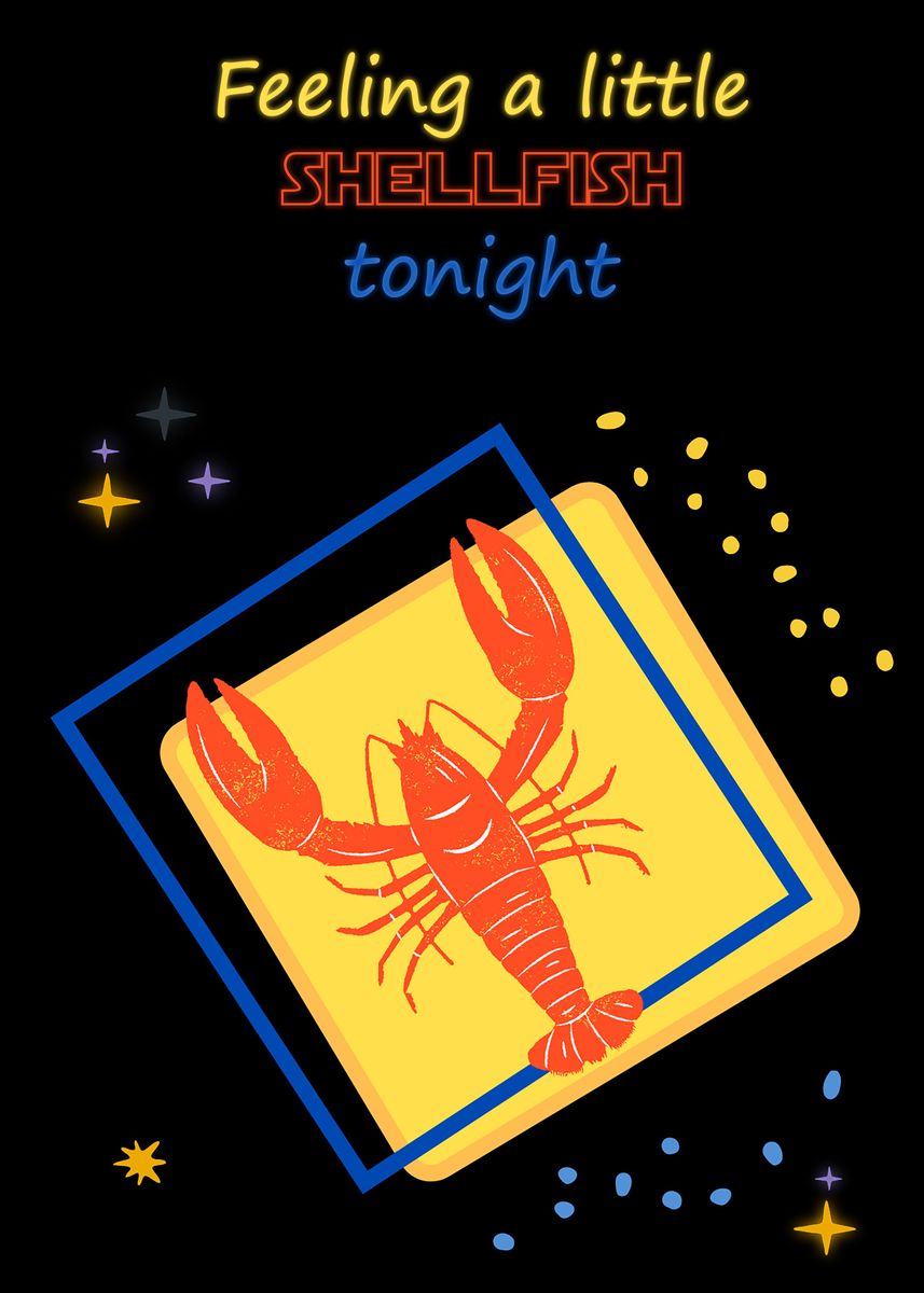 'Dont be Shellfish' Poster, picture, metal print, paint by Antom | Displate